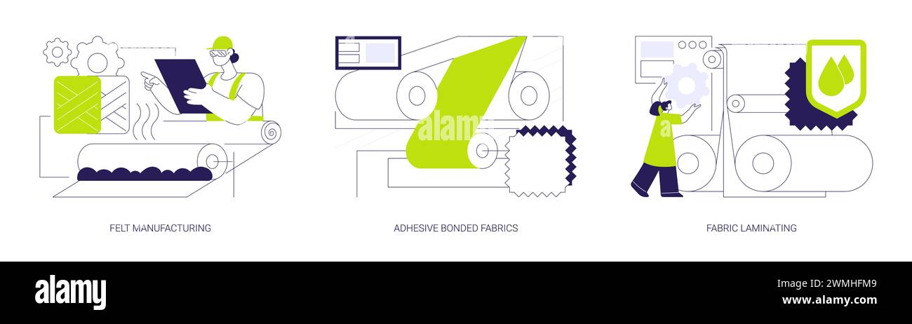 Fabrics production abstract concept vector illustrations Stock Vector ...