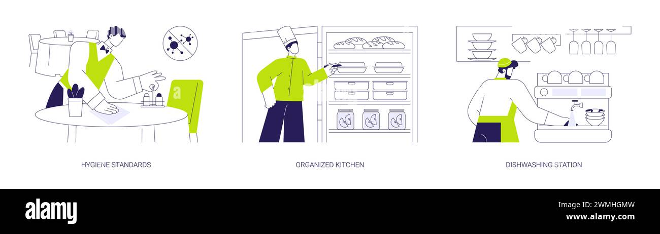 Restaurant kitchen workers abstract concept vector illustrations Stock ...