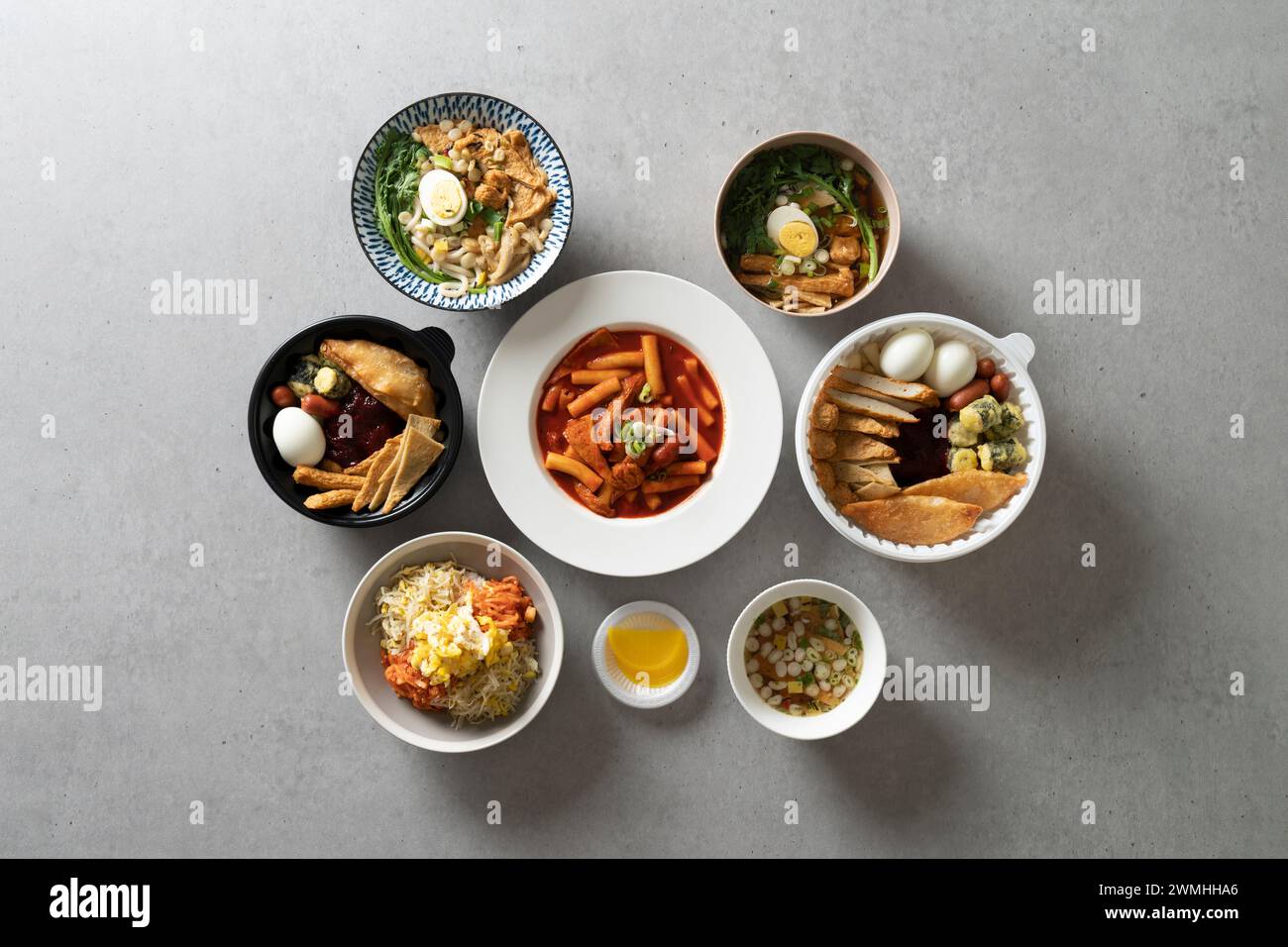 Fish cake udon, radish sprouts bibimbap, bibimbap, tteokbokki, rice ...