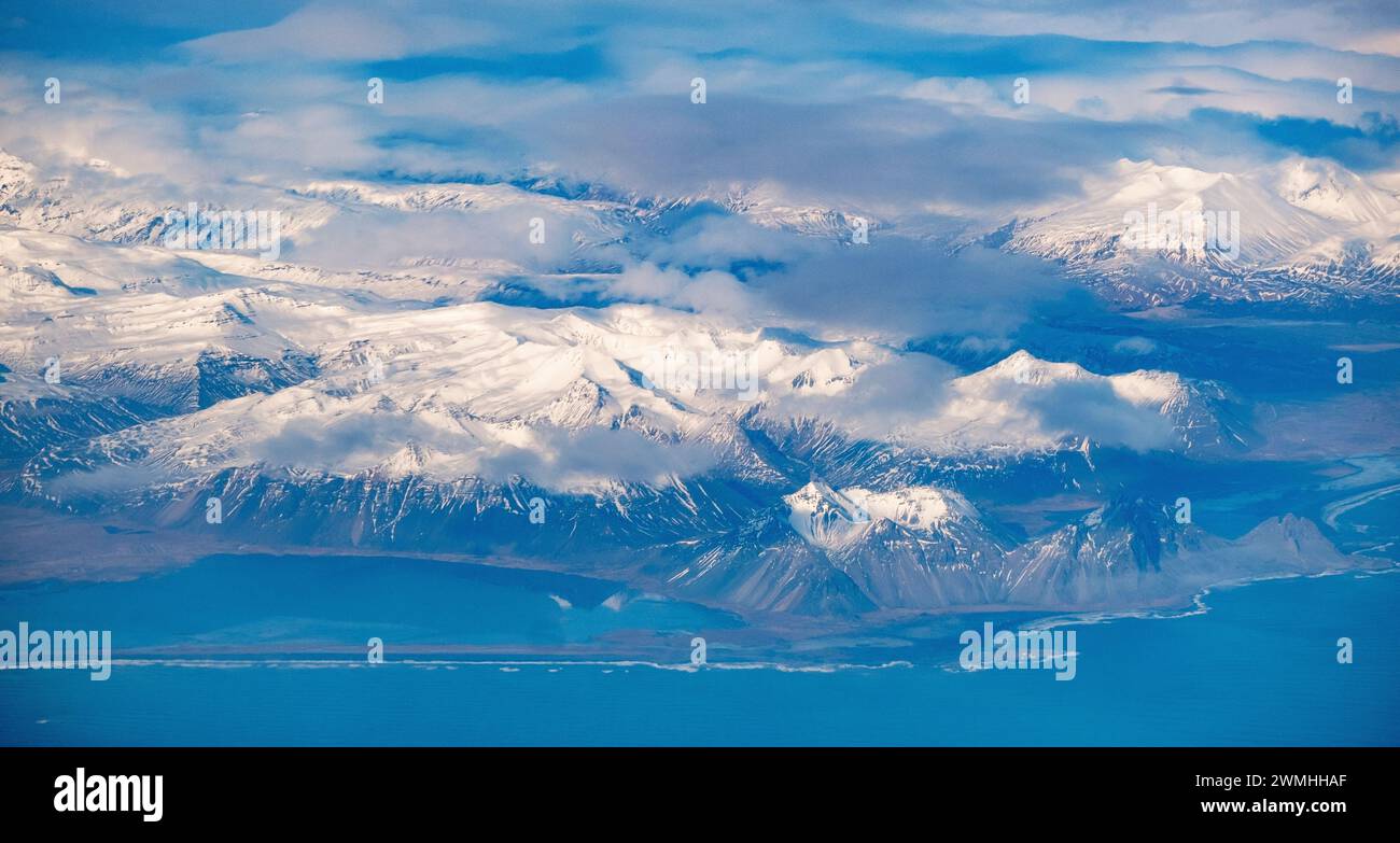 Aerial view of the southeastern coast of Iceland near Höfn Stock Photo ...