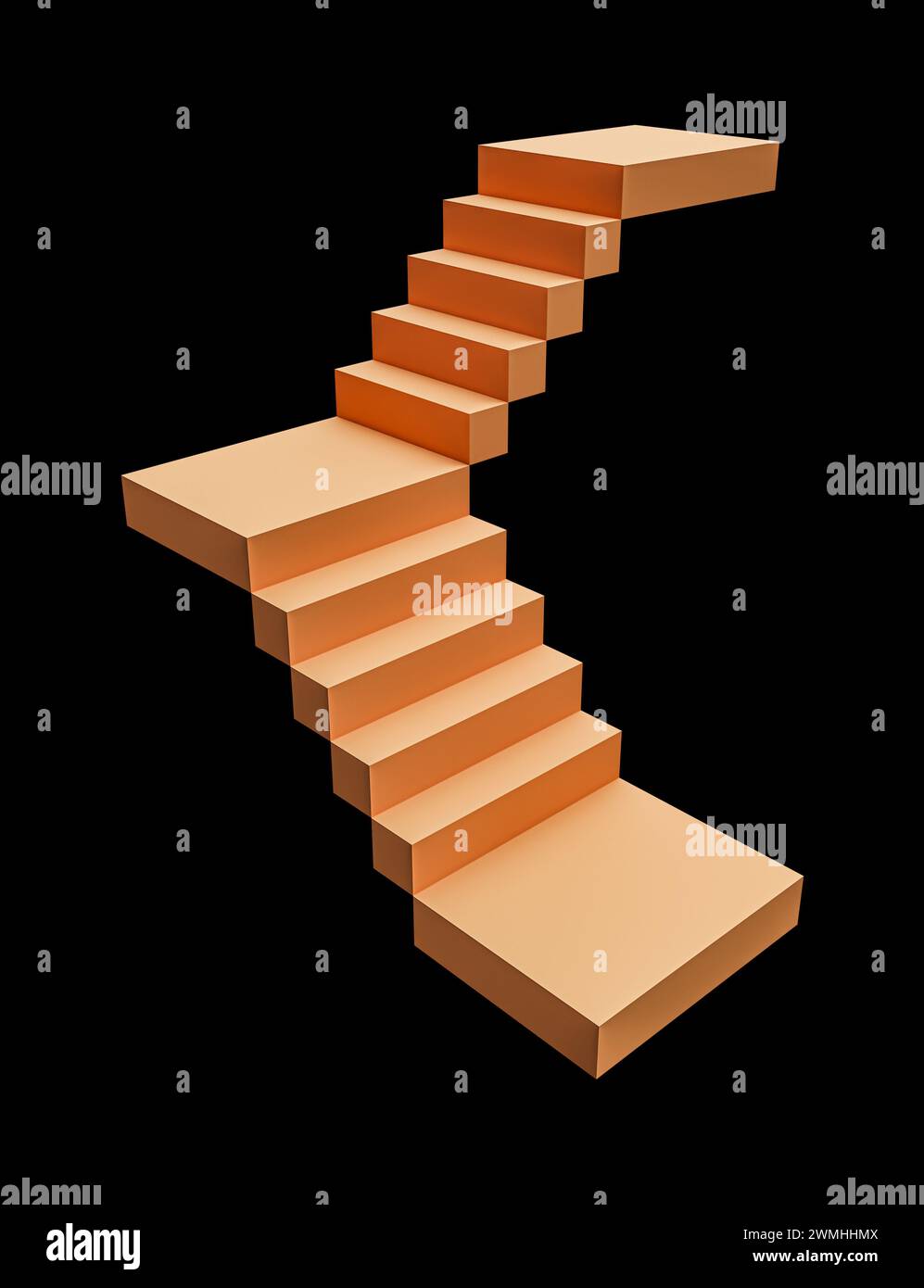 Abstract staircase. Stairs with steps on black background. Stair ...