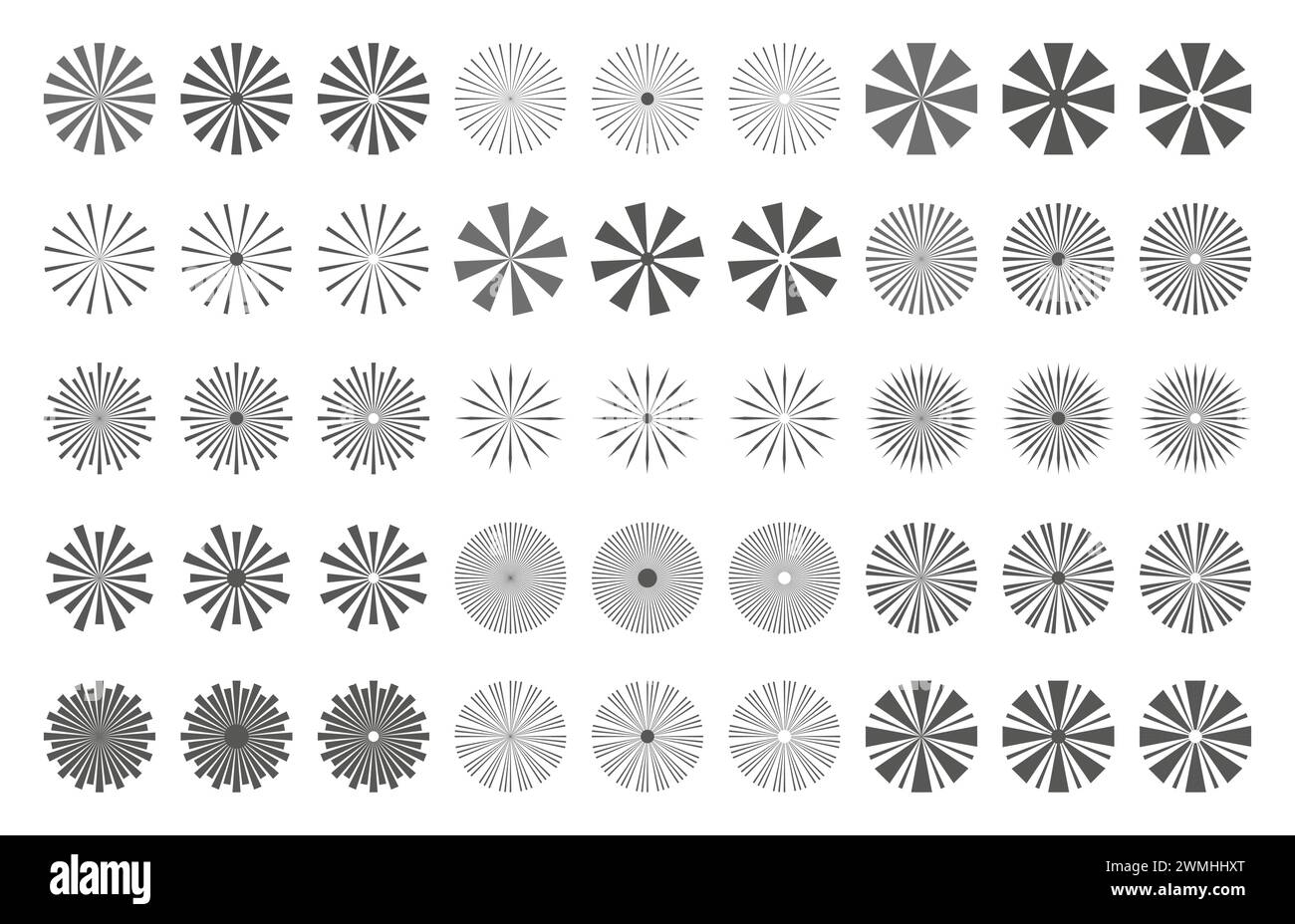 Collection of abstract sun rays. set of summer vector sunray ...