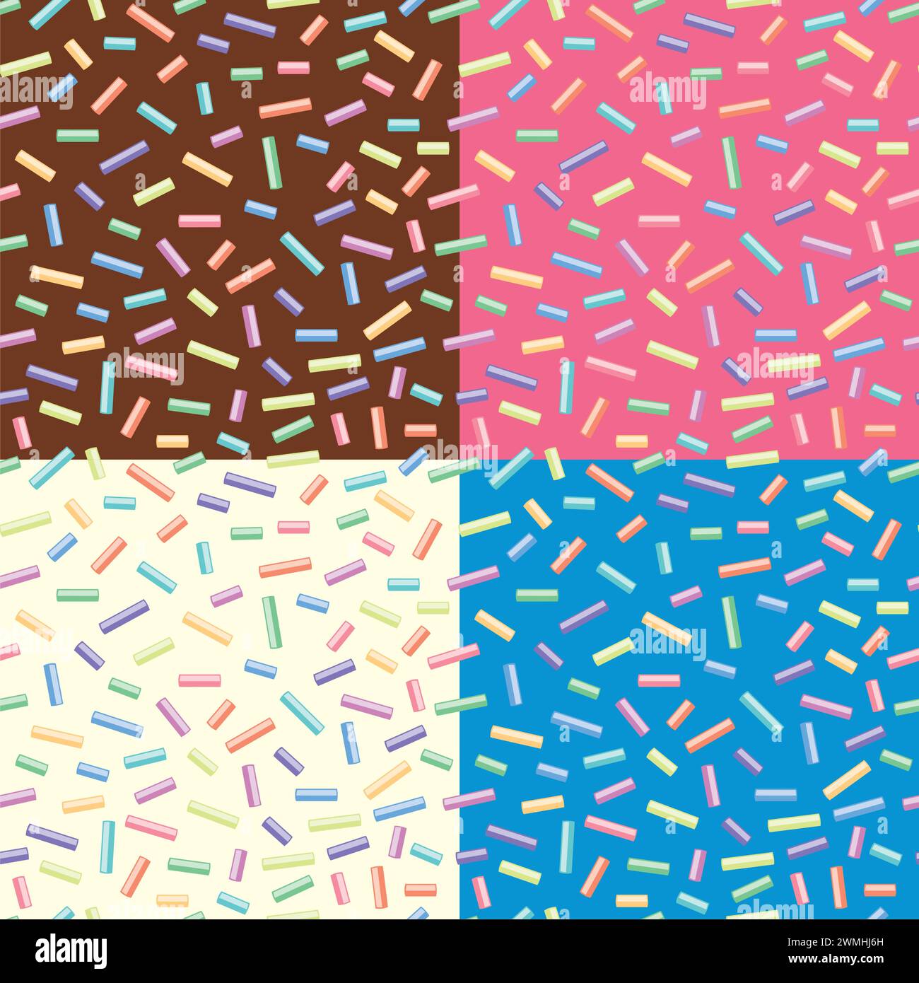 vector collection of seamless repeating sprinkles patterns Stock Vector ...
