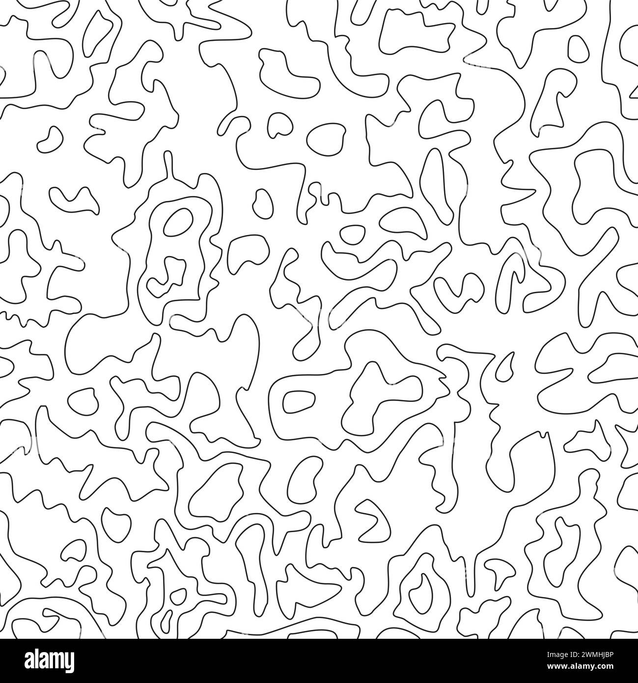 vector abstract seamless map pattern with wavy lines Stock Vector Image ...