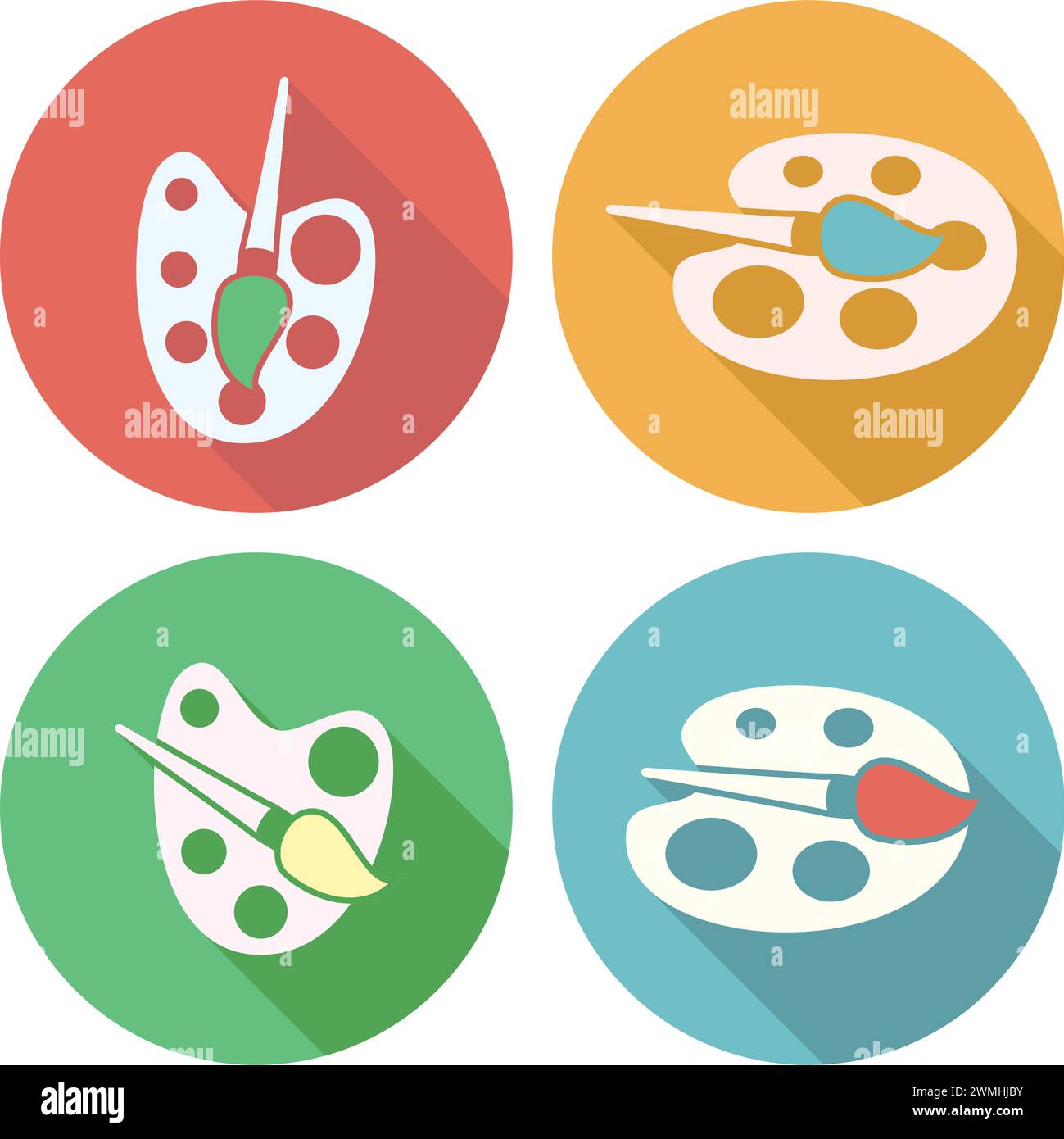 vector collection of flat palette icons Stock Vector Image & Art - Alamy