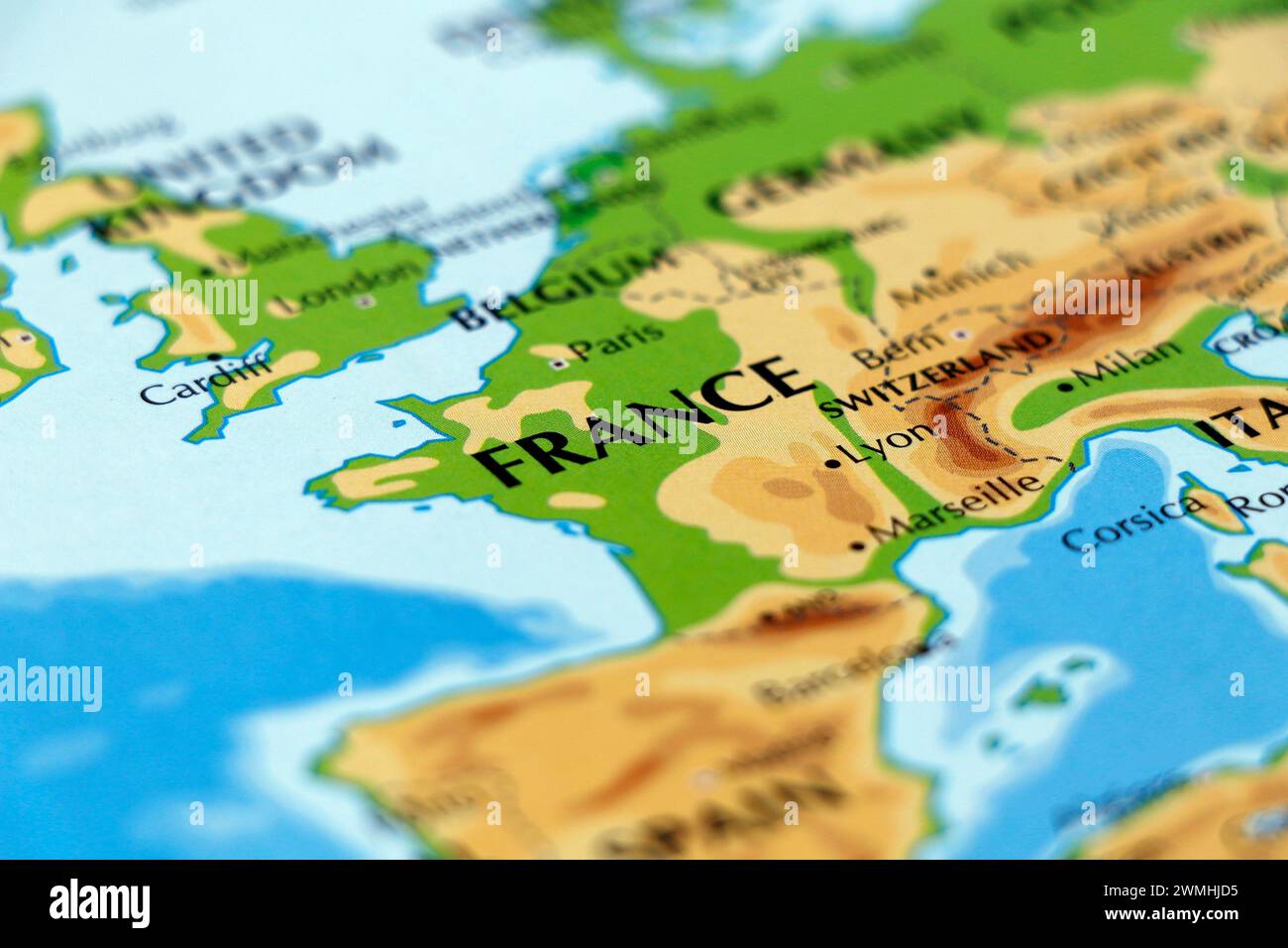 world map of europe, France in close up Stock Photo - Alamy