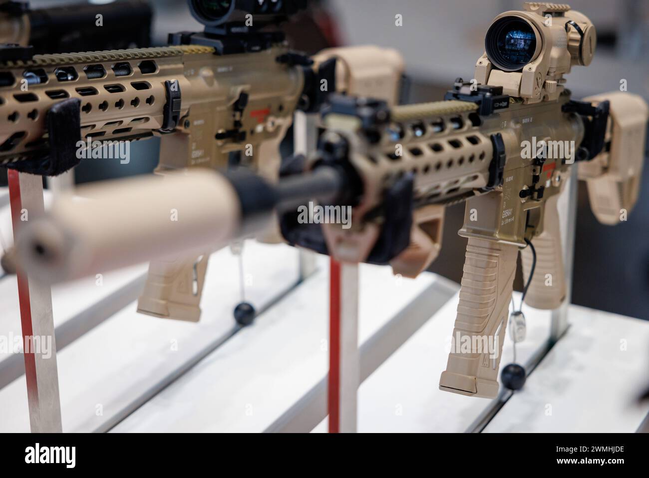 Nuremberg, Germany. 26th Feb, 2024. The G95 KA1 assault rifle (caliber ...