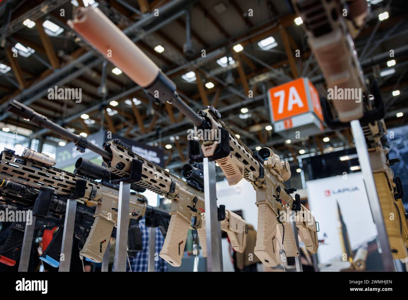 Nuremberg, Germany. 26th Feb, 2024. The G95 KA1 assault rifle (caliber ...