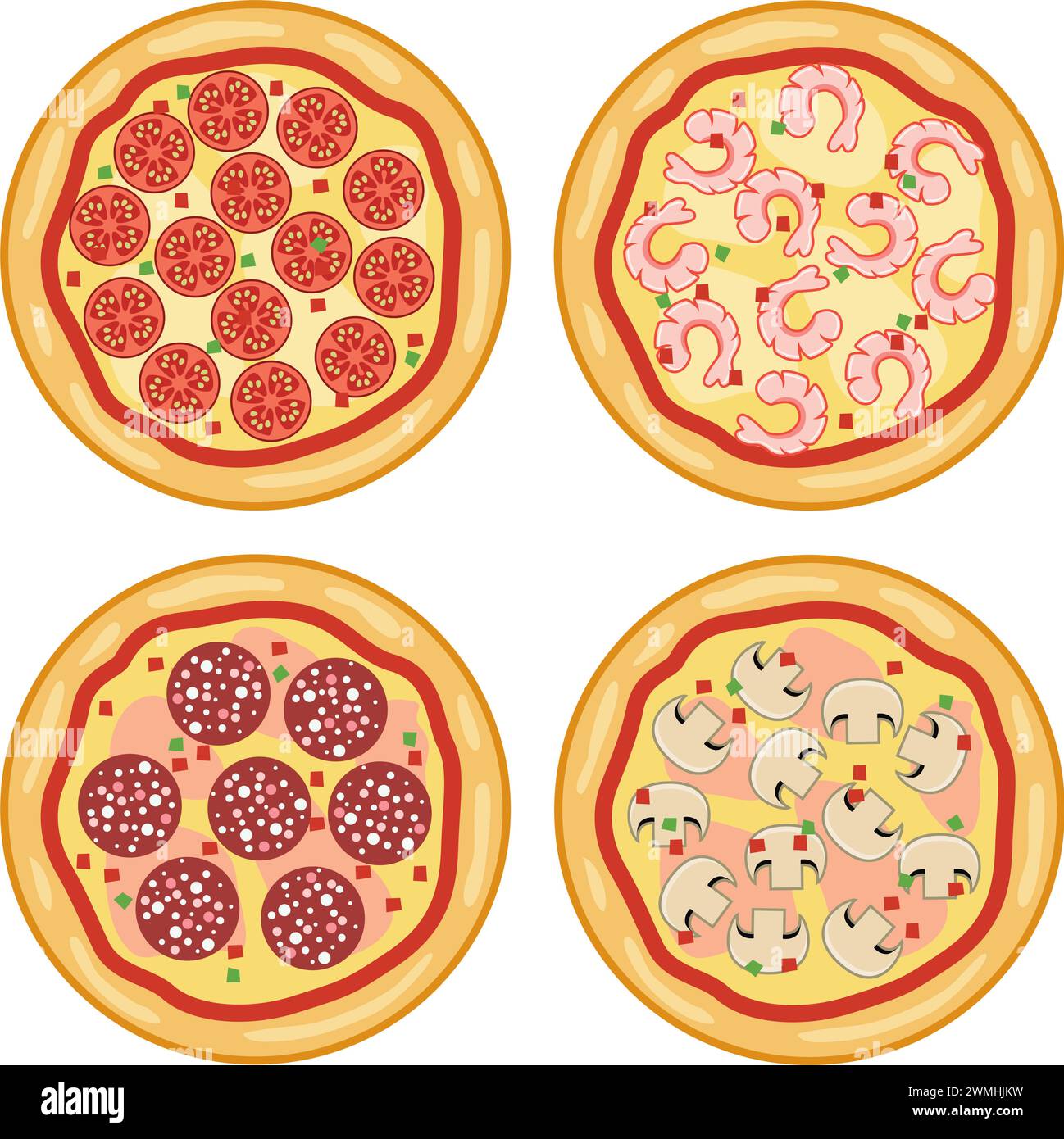 vector collection of italian pizza icons Stock Vector Image & Art - Alamy