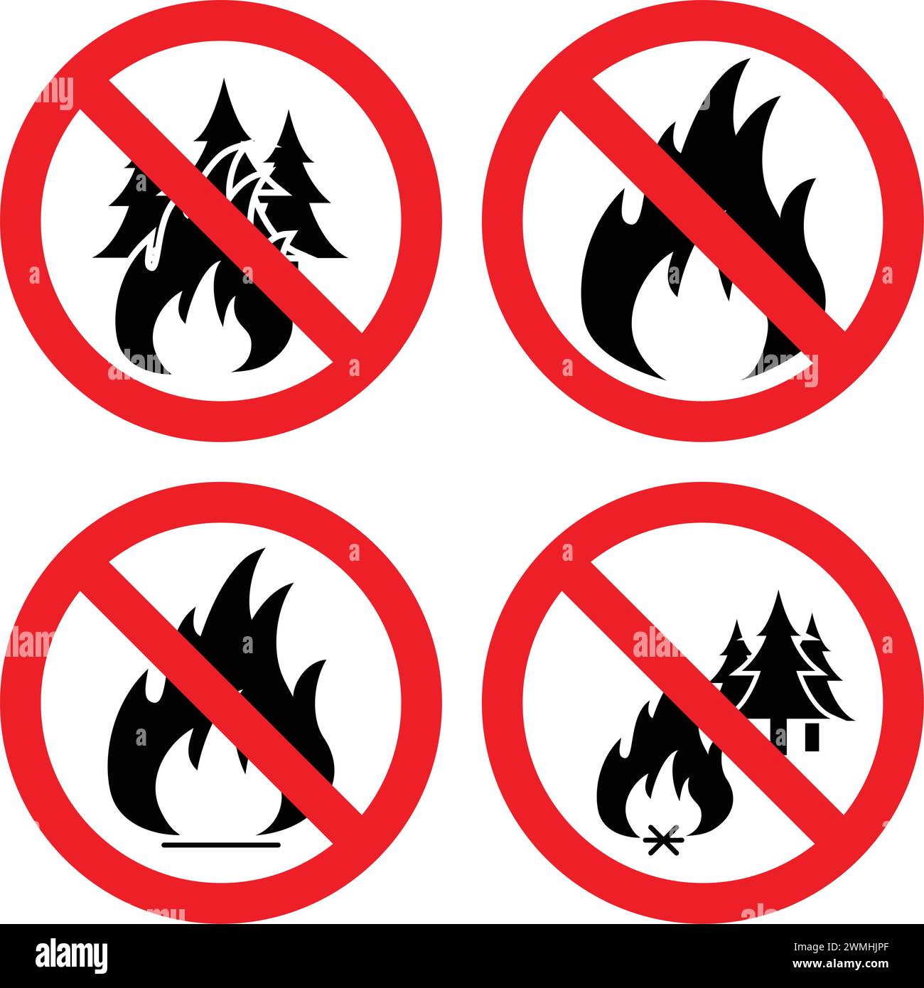 Forest fire icons hi-res stock photography and images - Alamy
