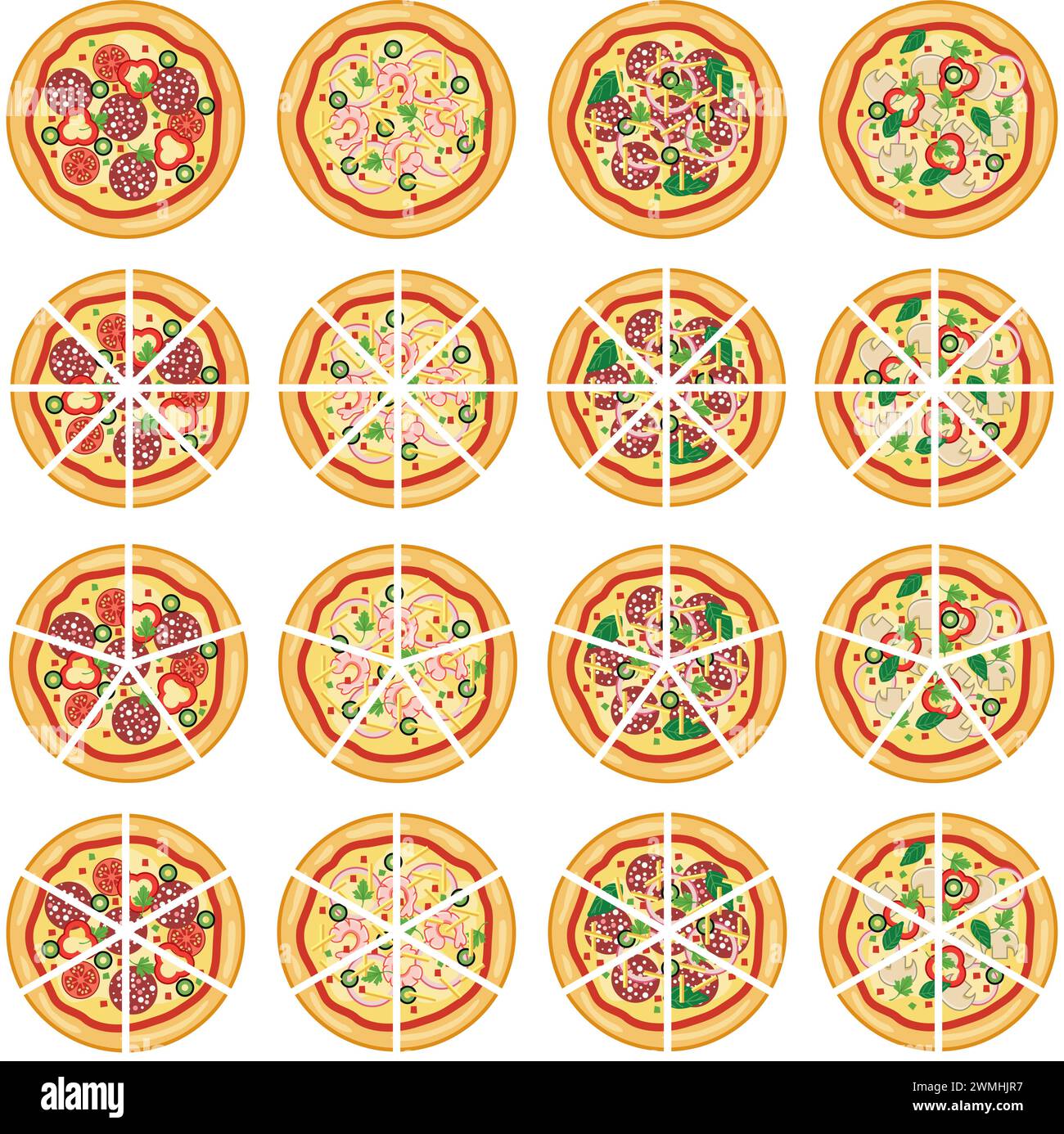 vector collection of italian pizza icons Stock Vector Image & Art - Alamy