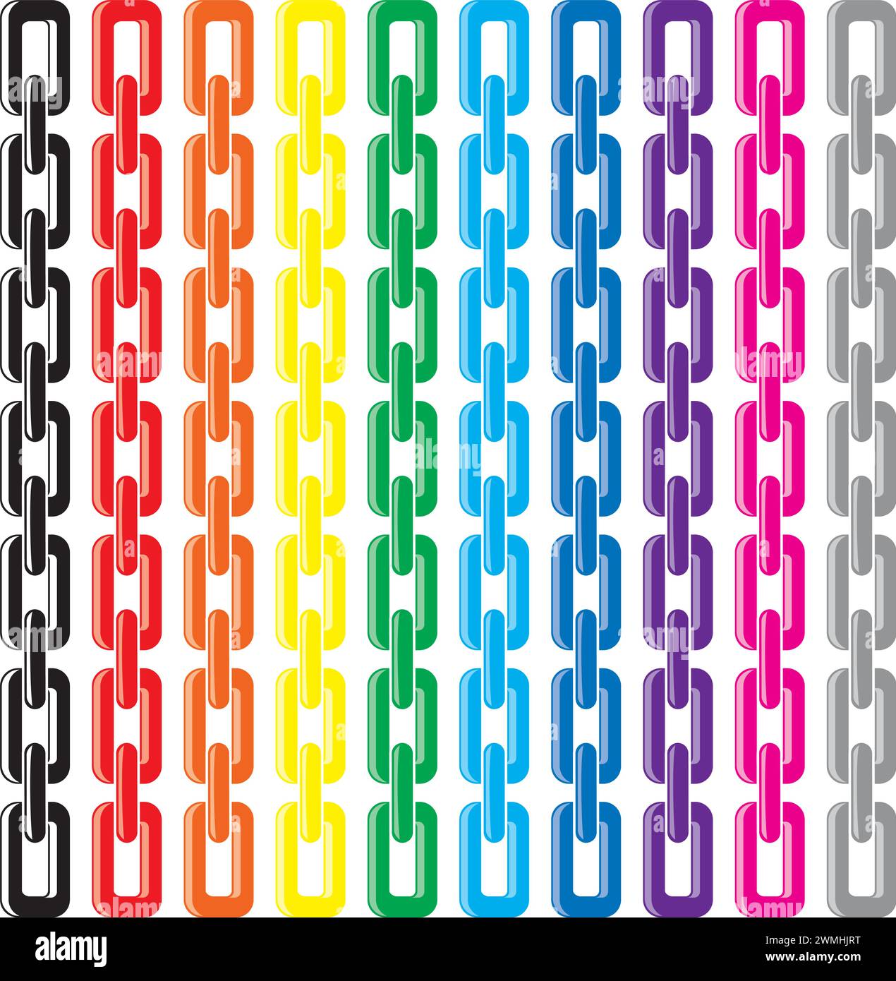 vector set of colorful metal chains Stock Vector Image & Art - Alamy