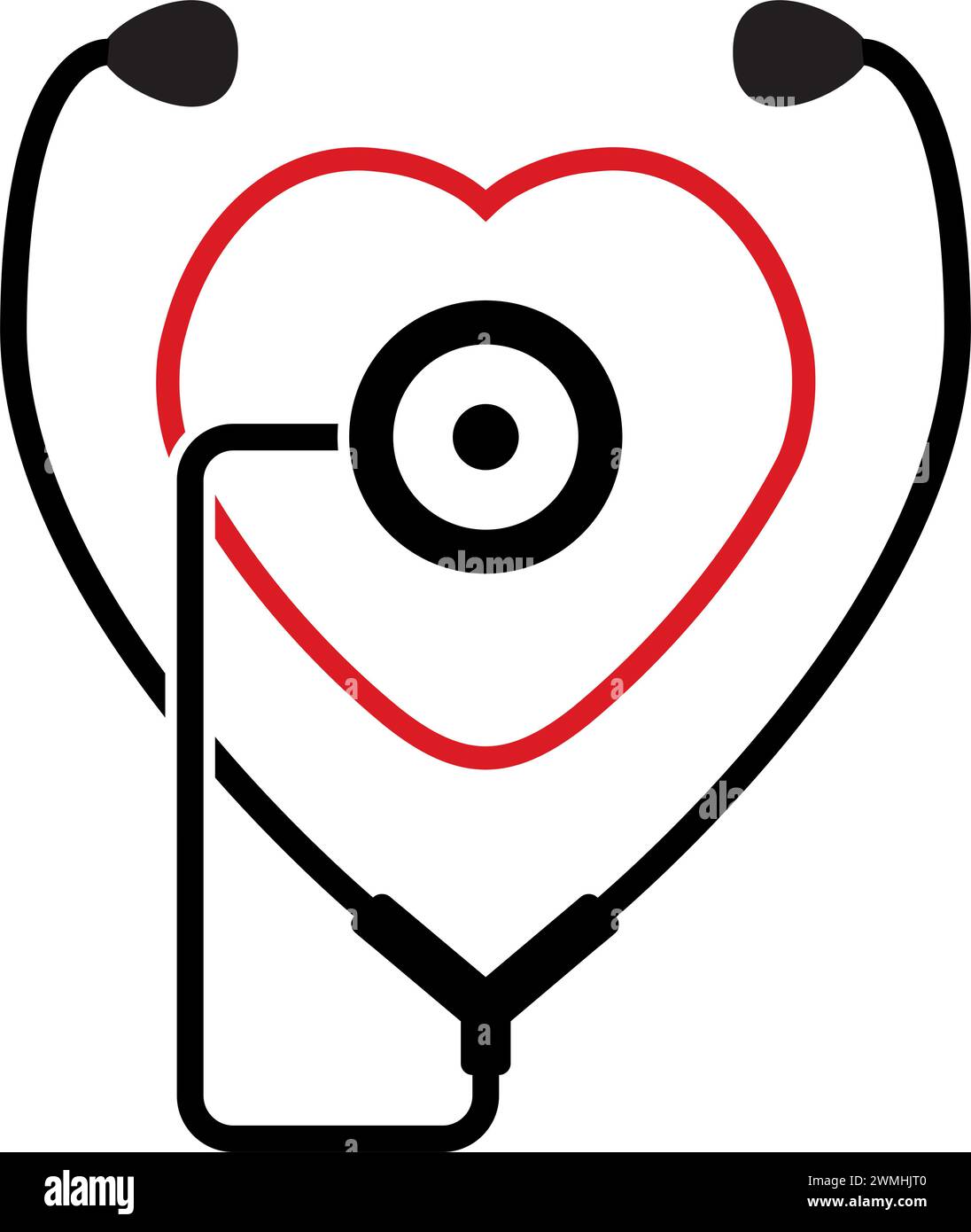 vector symbol of medical check of heart health and heartbeat with ...