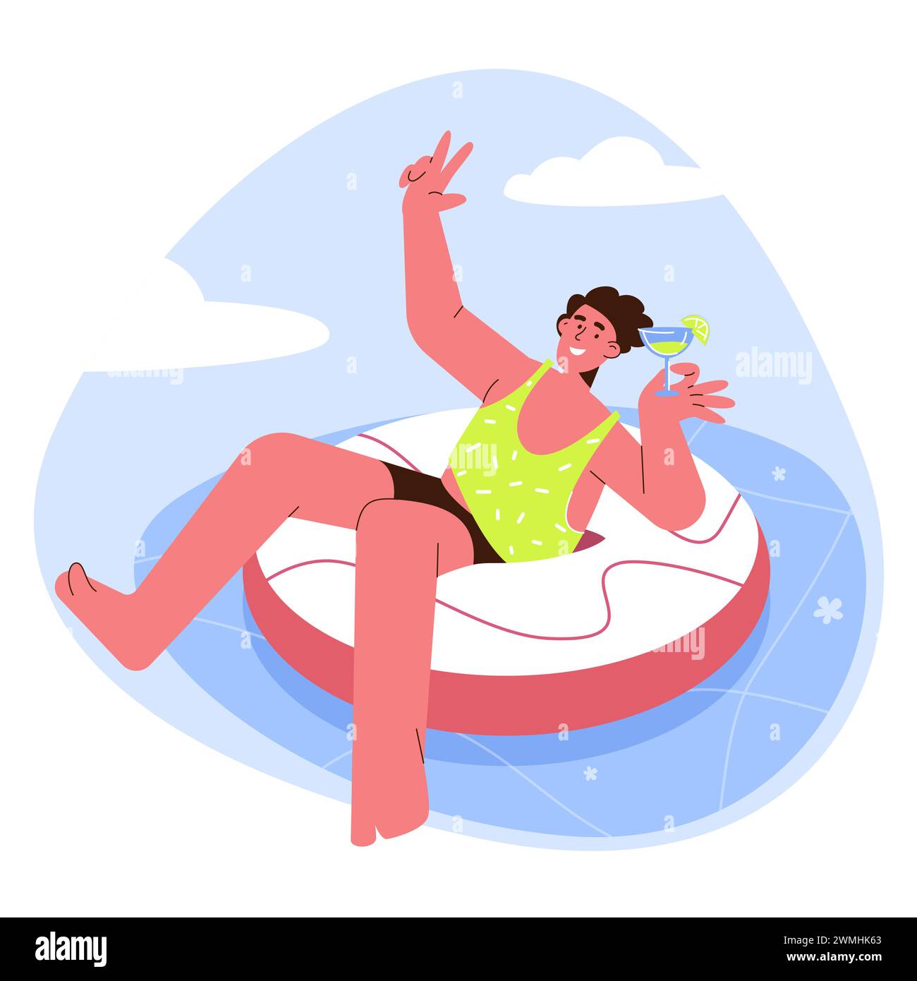 Man floating in water Stock Vector Images - Alamy