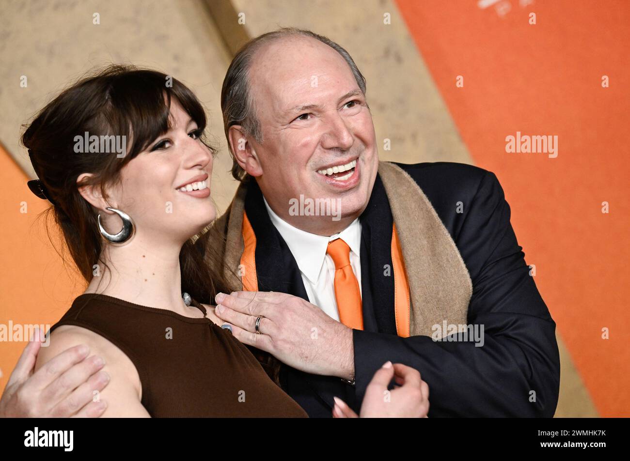 Hans Zimmer, right, and daughter Brigitte Zimmer attend the premiere of ...