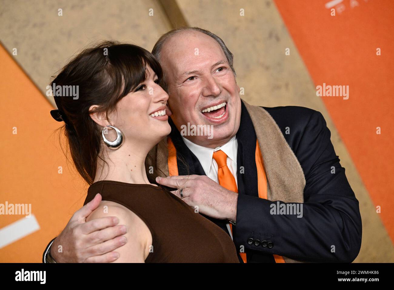 Hans Zimmer, right, and daughter Brigitte Zimmer attend the premiere of ...