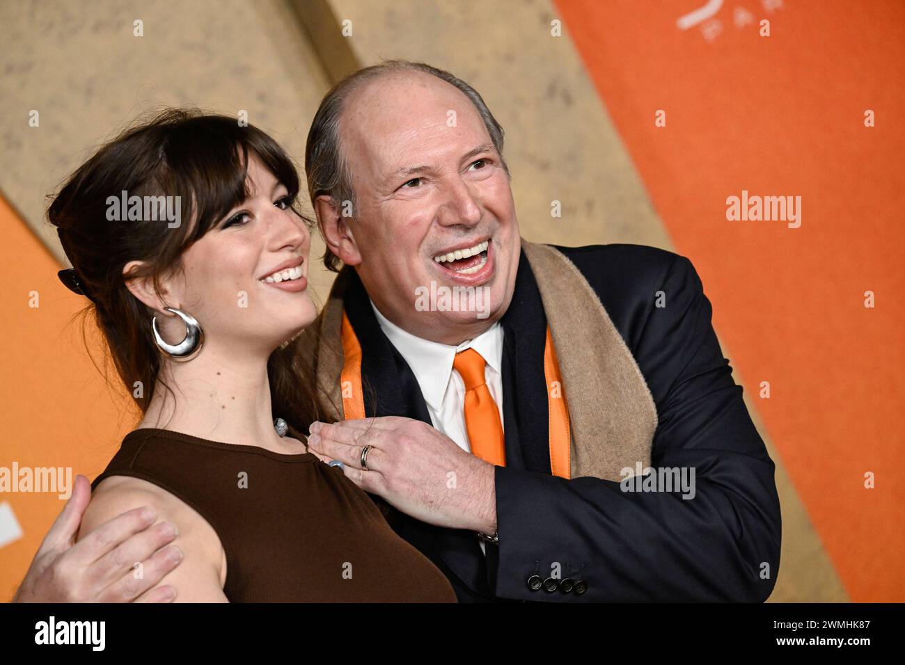 Hans Zimmer, right, and daughter Brigitte Zimmer attend the premiere of ...