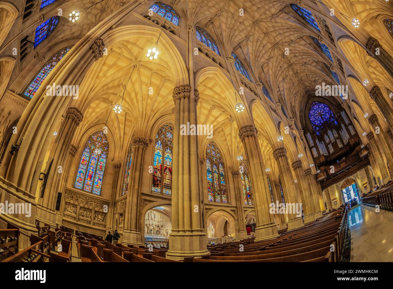 NEW YORK, USA - MARCH 6, 2020: Interior of Saint Patrick Cathedral ...
