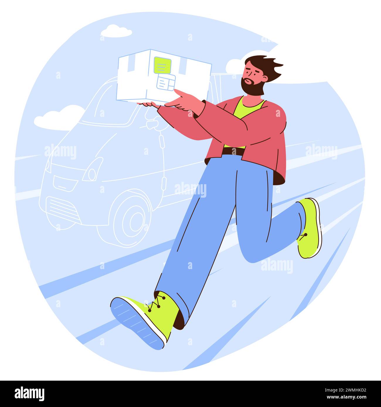 The Running man with postal box Stock Vector Image & Art - Alamy