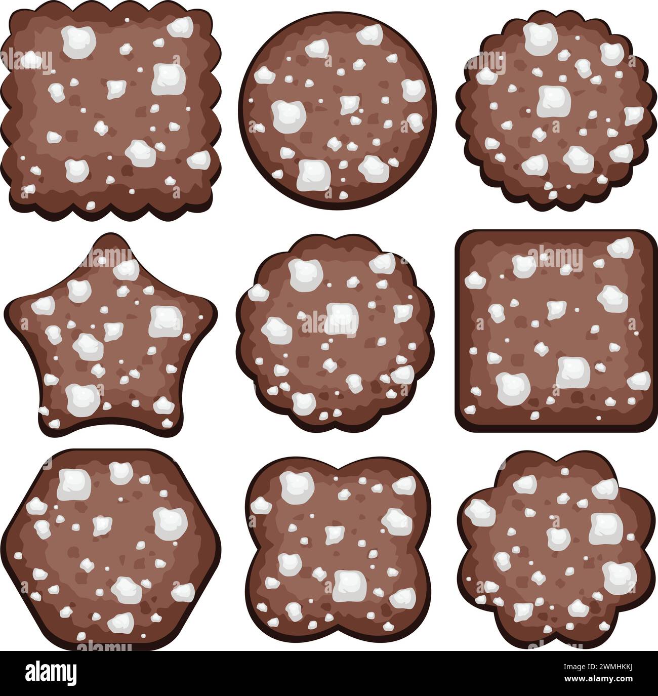 vector set of chocolate chip cookies Stock Vector Image & Art - Alamy