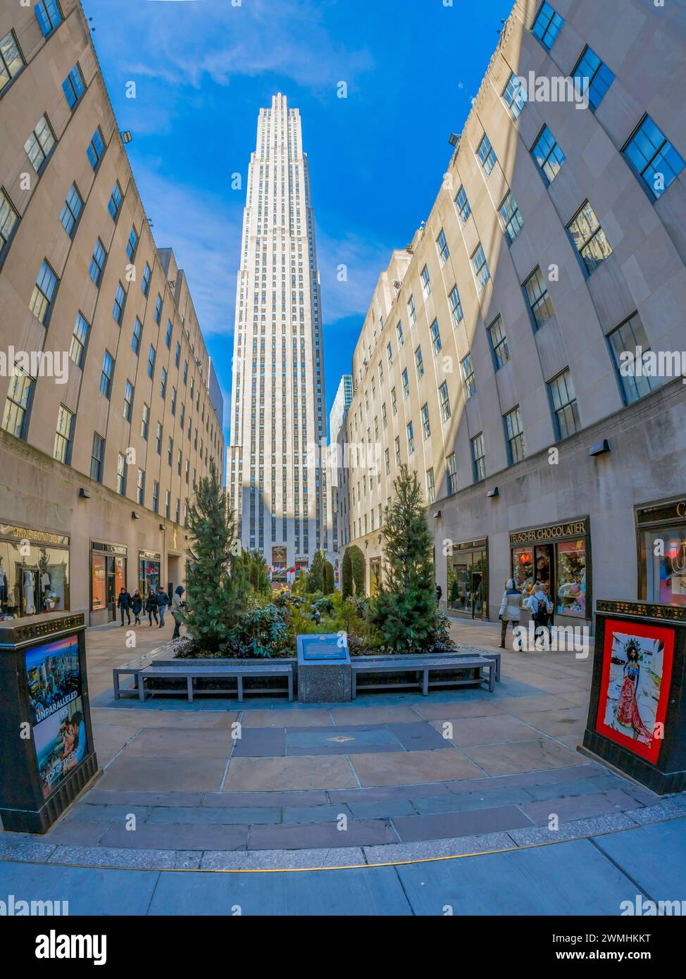 NEW YORK, USA - MARCH 7, 2020: Large angle view of the Channel Gardens ...