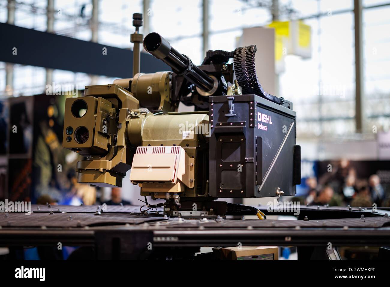 Nuremberg, Germany. 26th Feb, 2024. A weapon station is displayed on ...