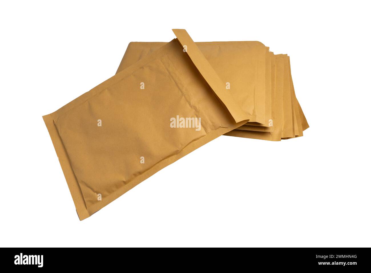 brown paper padded postal envelopes isolated on a white background ...