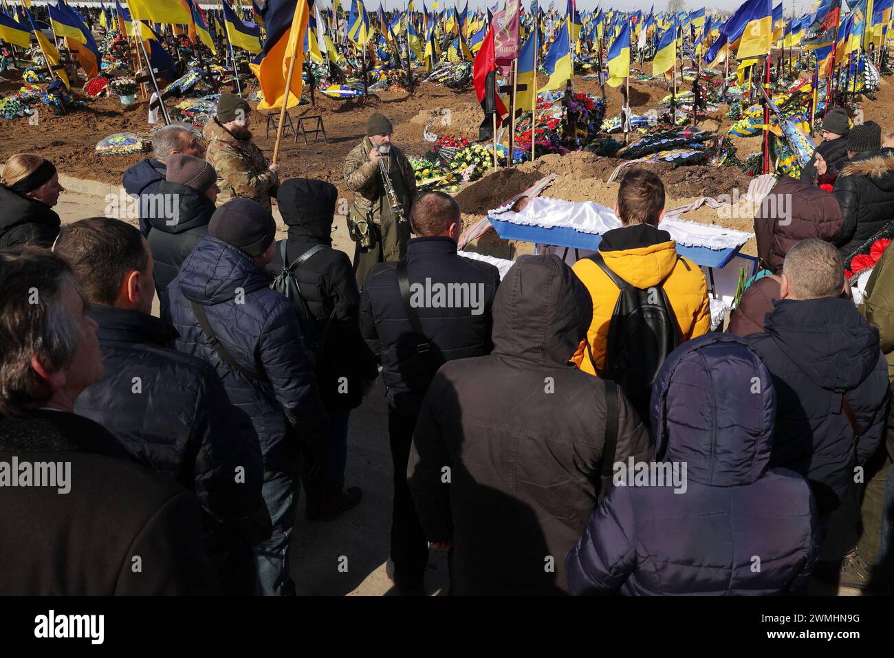 Charkiw, Ukraine. 26th Feb, 2024. Eight Ukrainian soldiers who died in ...