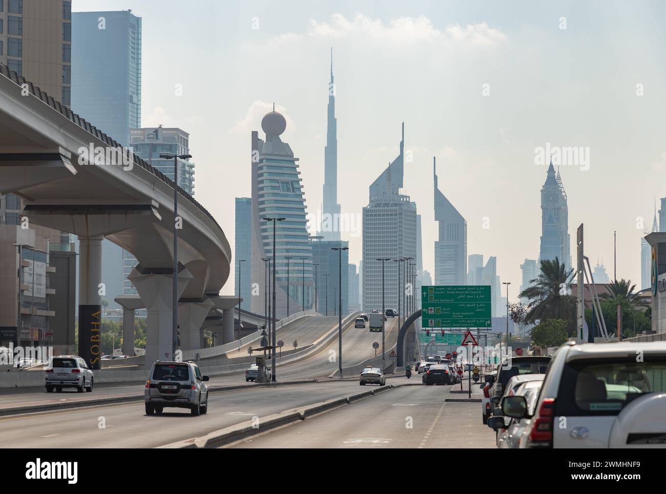 A picture of the Sheikh Khalifa Bin Zayed street overlooking the high ...