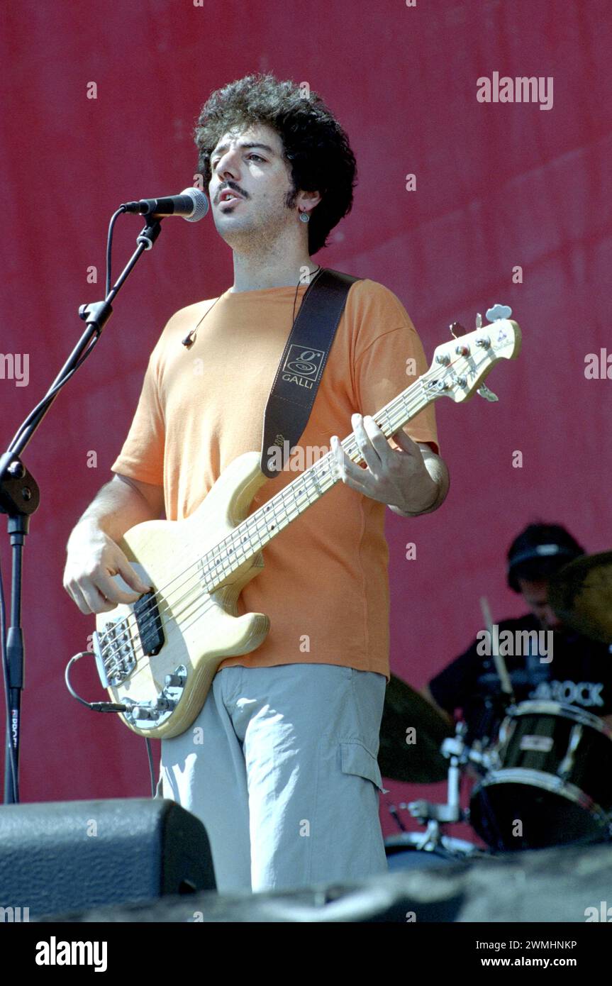 Milan Italy 2000-07-09: Max Gazzè, Italian singer, during the live ...