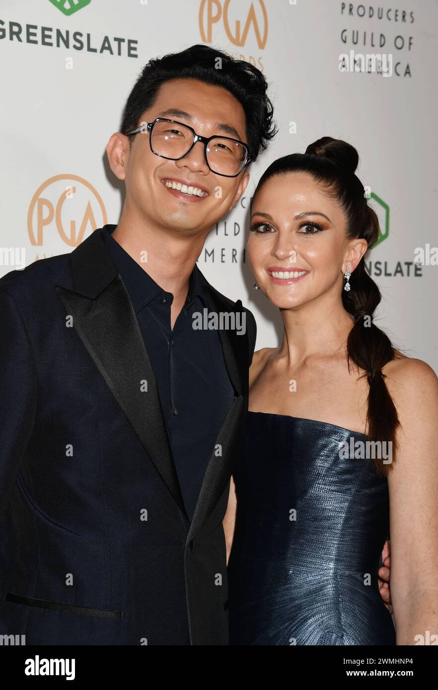 HOLLYWOOD, CALIFORNIA - FEBRUARY 25: (L-R) Lee Sung Jin and Caitlin ...