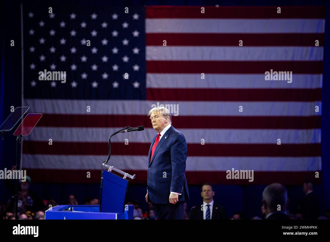 Former President Donald Trump delivers remarks during the Conservative ...