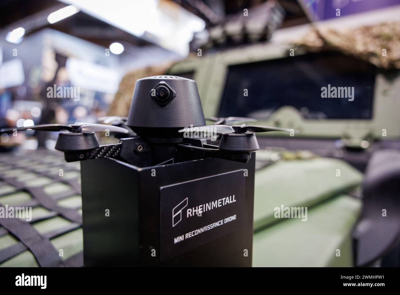Nuremberg, Germany. 26th Feb, 2024. A miniature reconnaissance drone ...