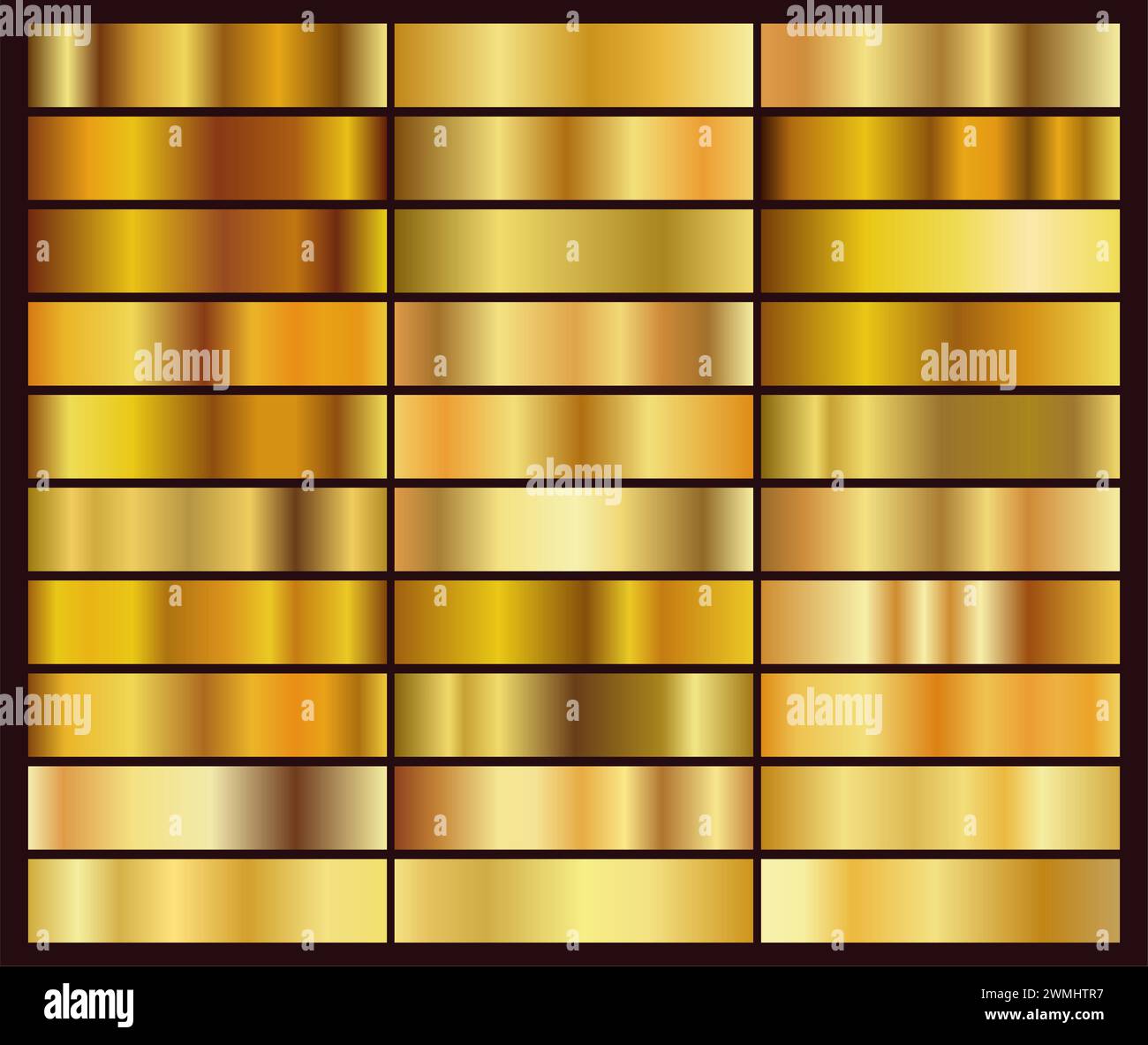 vector set of 30 unique gold gradient backgrounds. rectangular golden ...