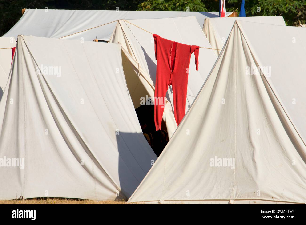 Long johns on tent, Civil War Re-enactment, Willamette Mission State ...