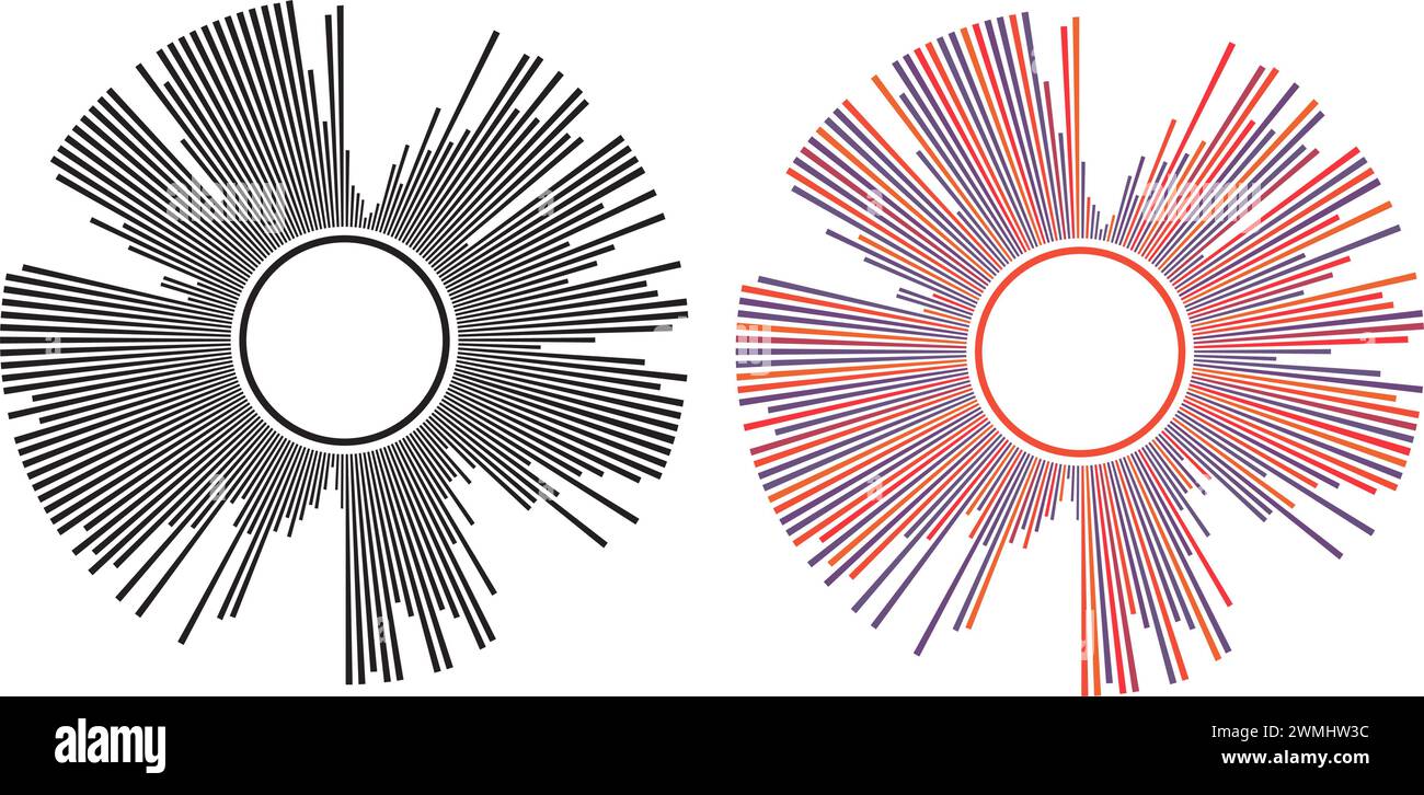 vector music backgrounds of audio sound waves pulse in circle form ...