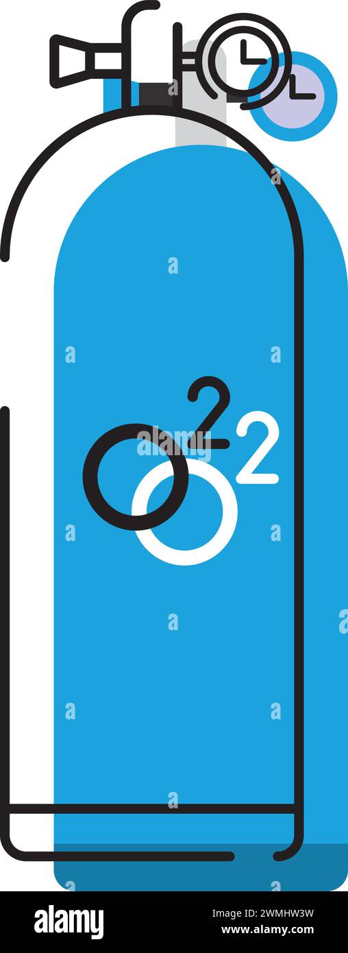 Colored oxygen flask Medicine icon Vector Stock Vector Image & Art - Alamy