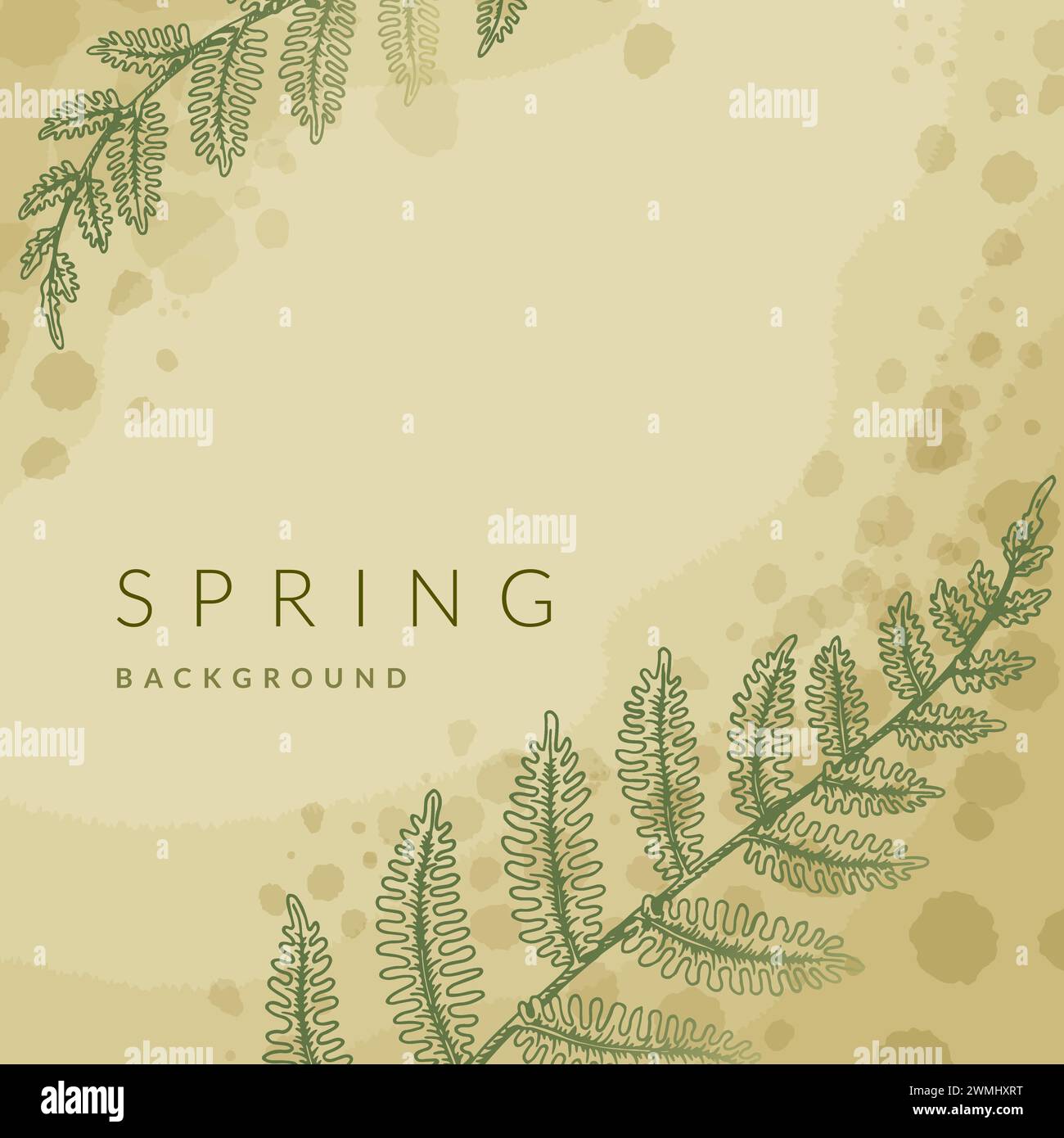 Spring floral watercolor abstract backgroun. Social media square post ...