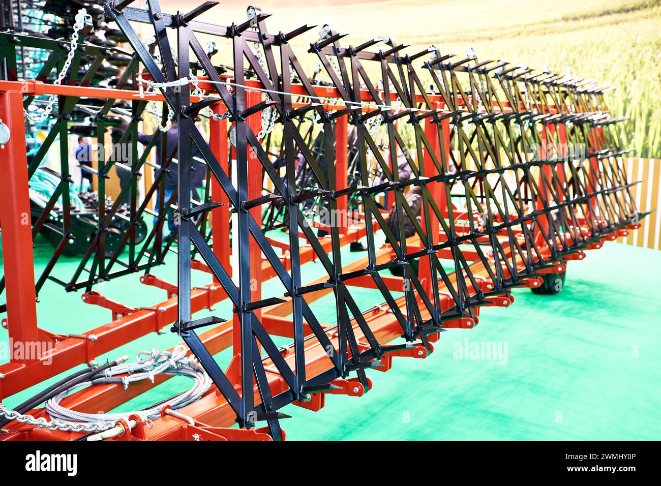 Trailed spike harrows for agricultural transport at the exhibition ...