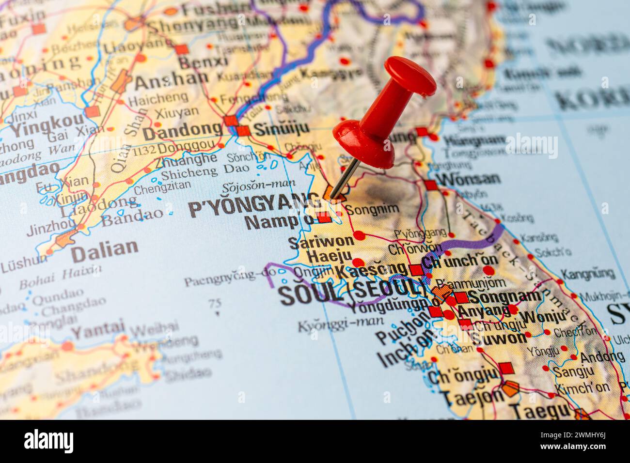 Pyongyang on map hi-res stock photography and images - Alamy