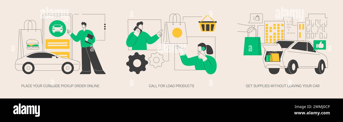 Curbside pickup abstract concept vector illustrations Stock Vector ...