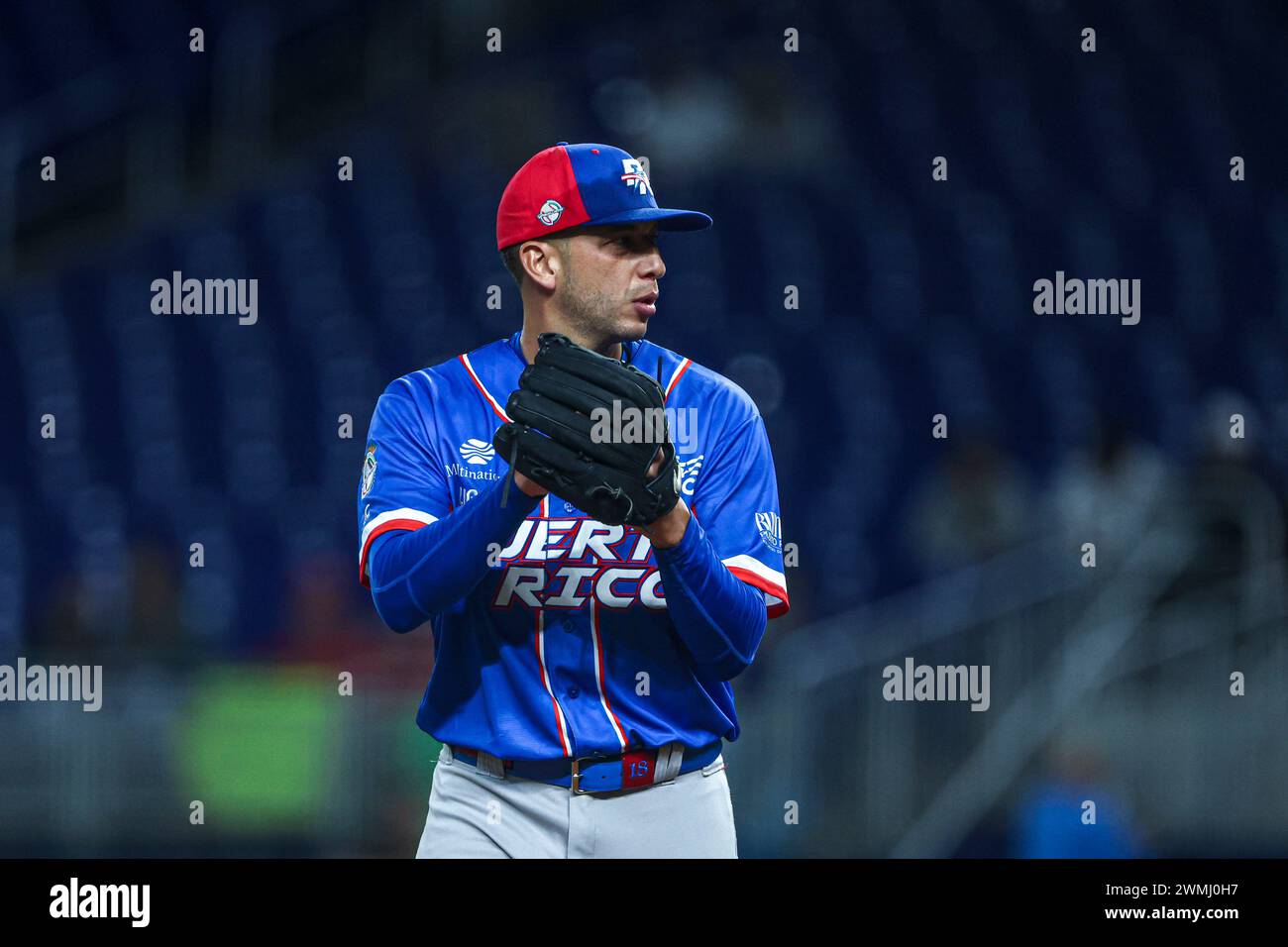 MIAMI, FLORIDA - FEBRUARY 2: Alejandro Sanabia starting pitcher of ...