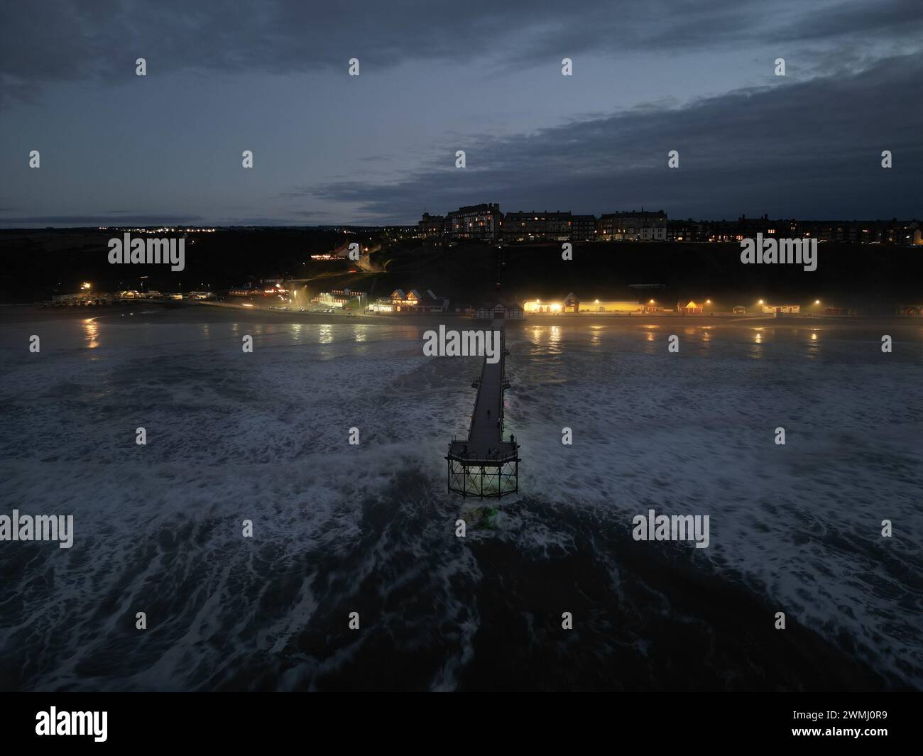 Serene night aerial view coastal hi-res stock photography and images ...