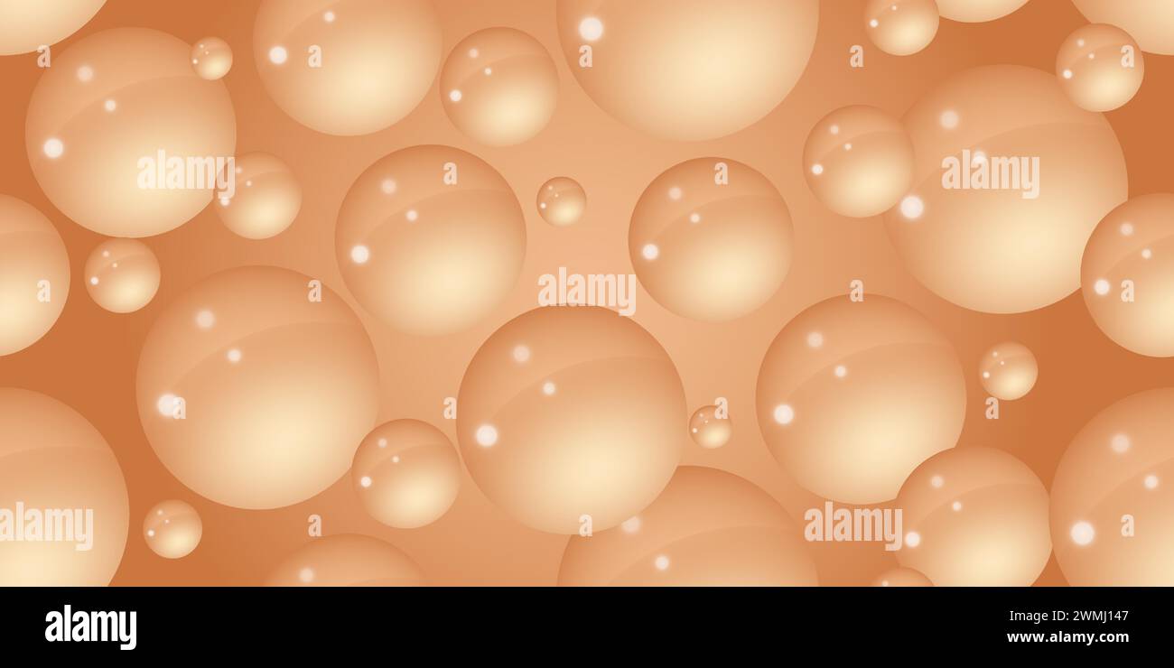 A cocoa cream or coffee with milk background with many bubbles ...