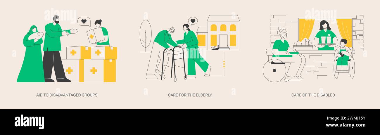 Help vulnerable people abstract concept vector illustrations Stock ...