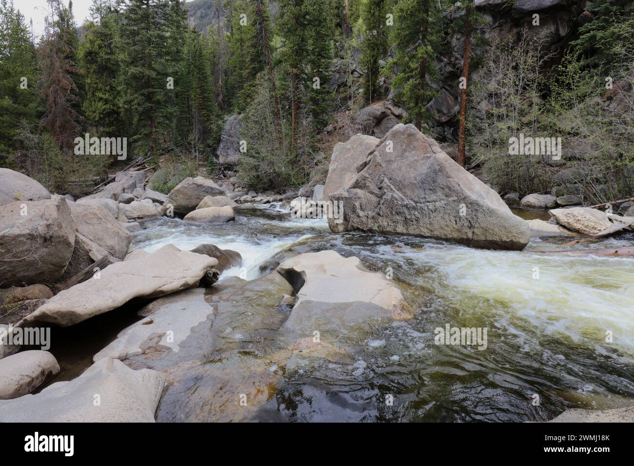 The Roaring Fork River racing over boulders through the White River ...