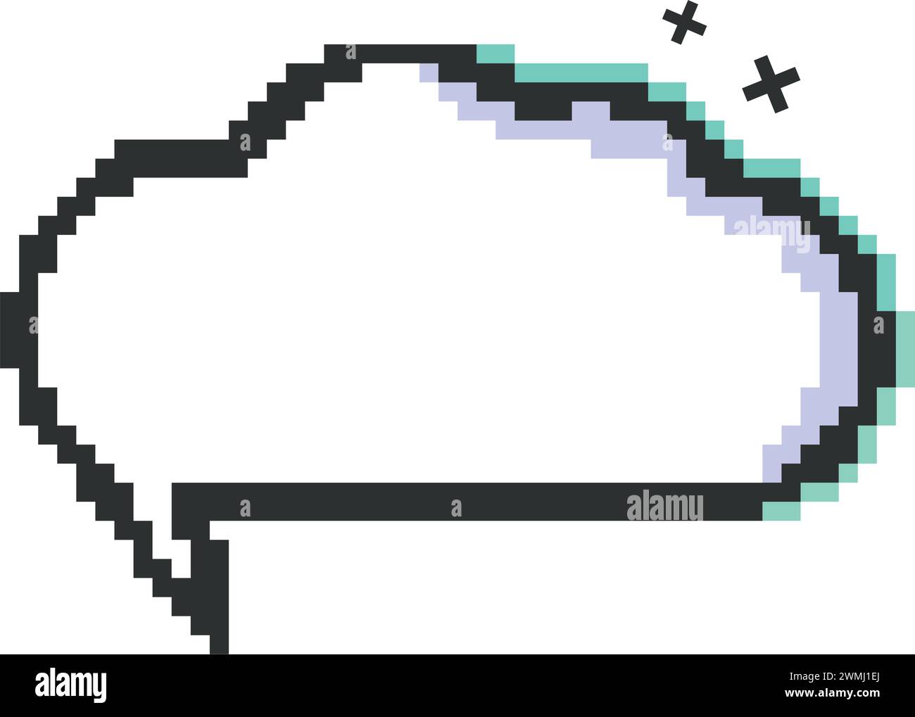 Empty pixelated comic bubble chat Vector Stock Vector Image & Art - Alamy