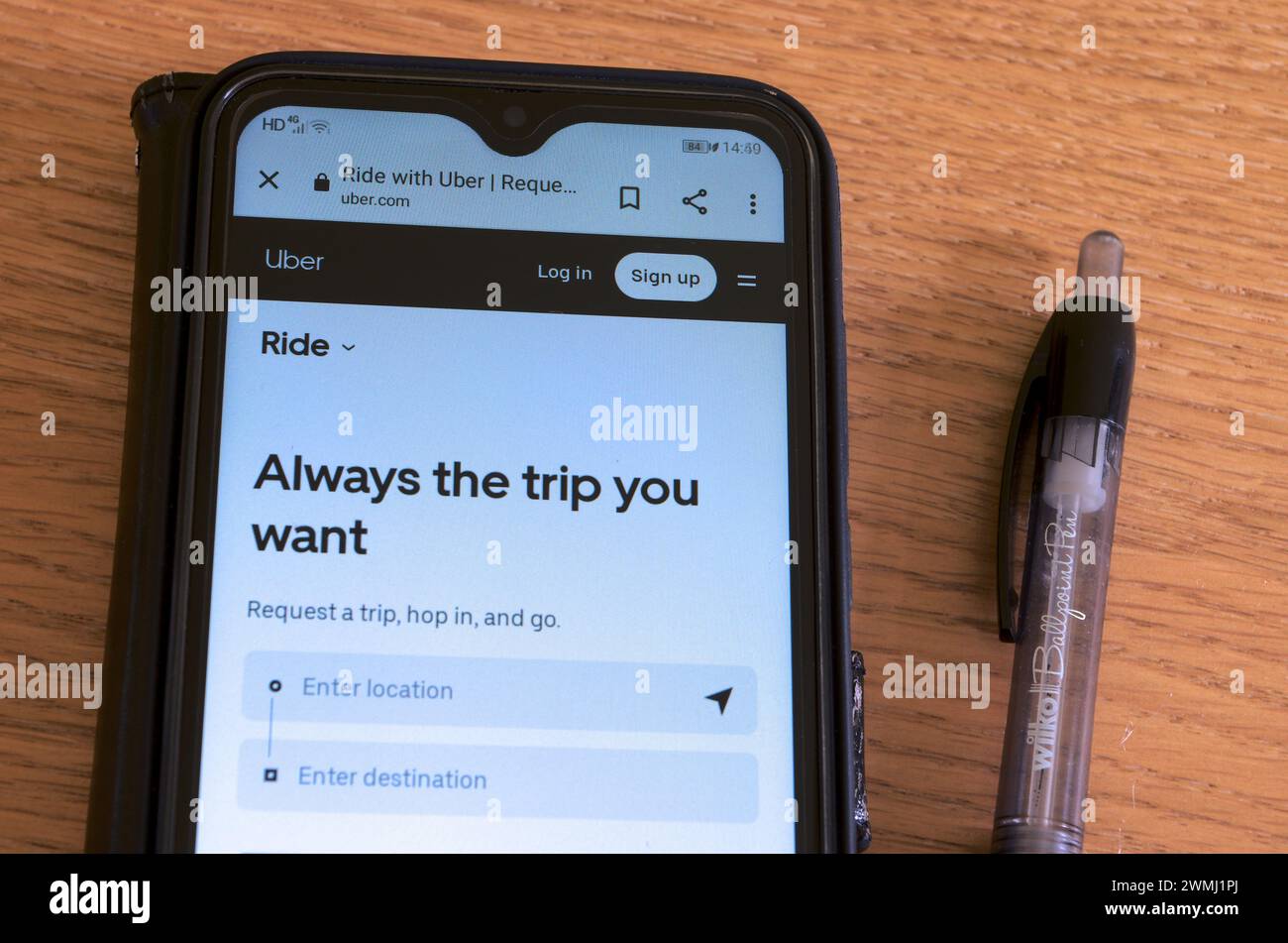 Uber Website Webpage on an Android Smartphone Stock Photo - Alamy