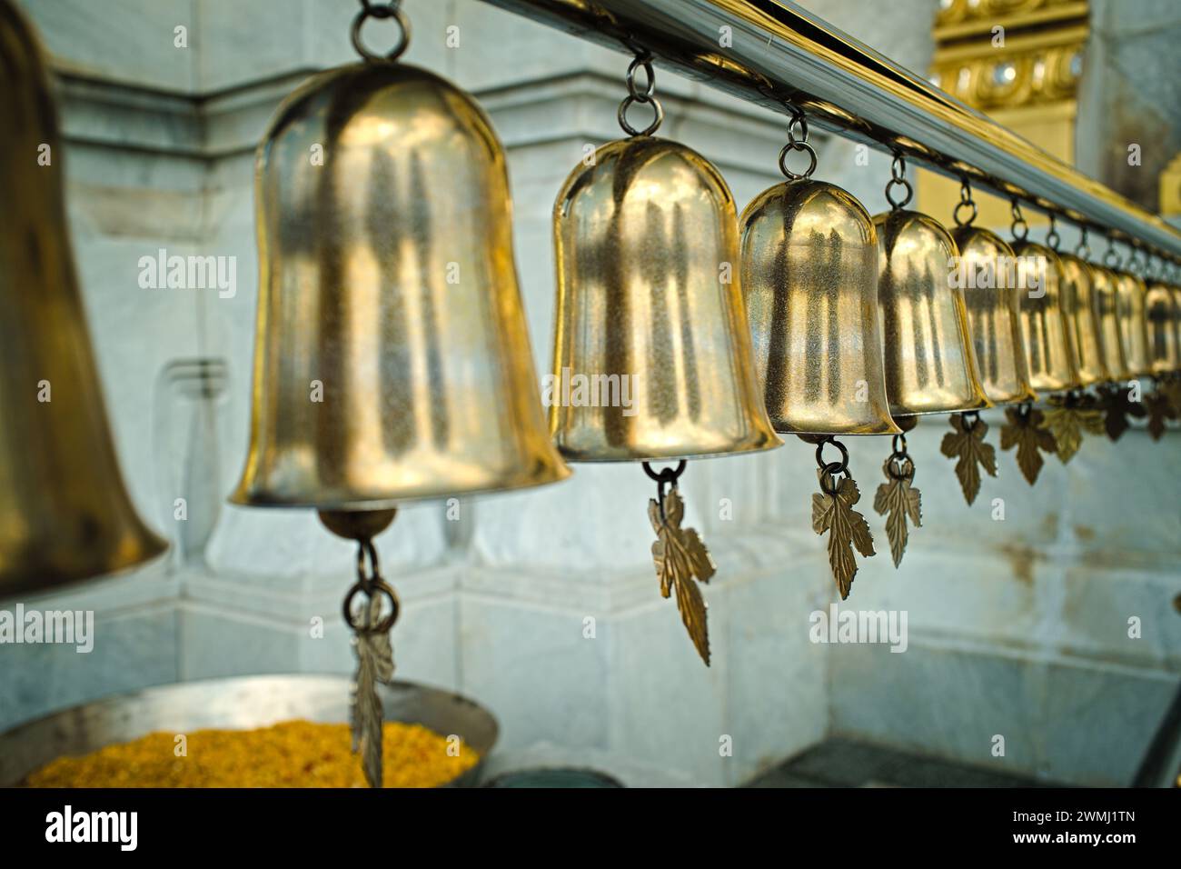 Bells hanging in a temple in Bangkok Stock Photo - Alamy