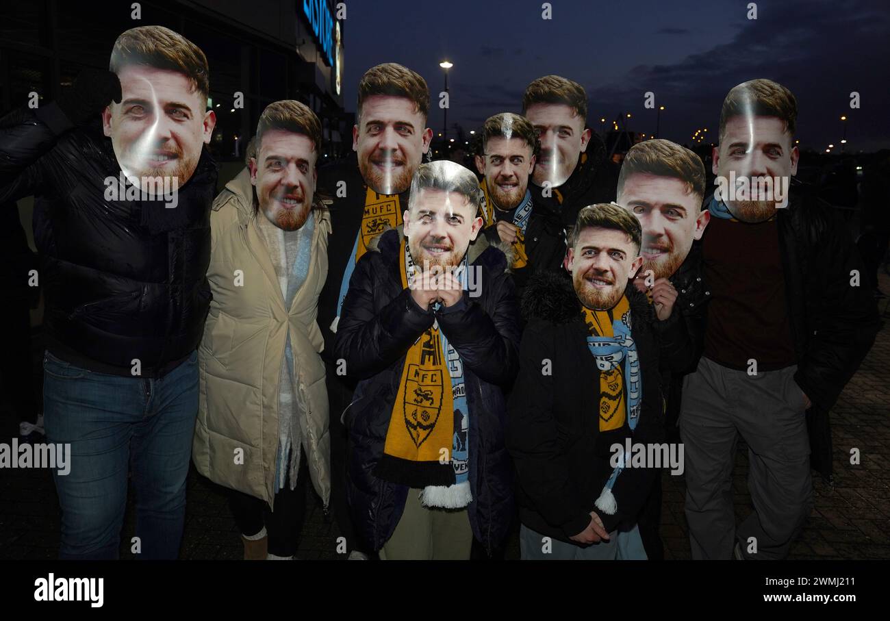 Maidstone United fans wearing masks of player Sam Bone before the ...